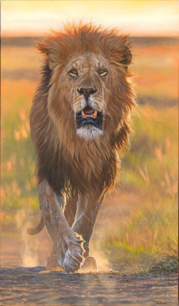 peinture-huile-realiste-roi-lion-artiste-animaux-afrique - Stéphane Alsac